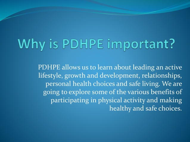 Why is PDHPE important for the primary curriculum? | PPT
