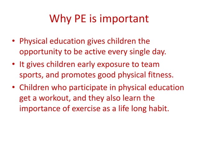 Why is physical education important in primary schools | PPTX ...