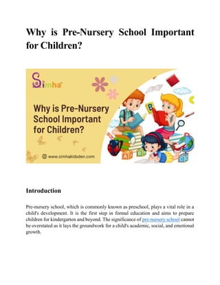 Why is Pre-Nursery School Important for Children.docx