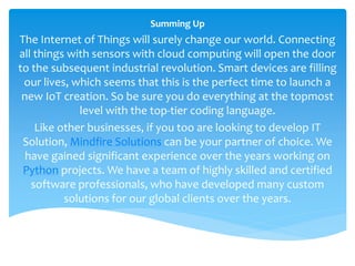 Why is Python becoming indispensable in IoT Industry | PPT