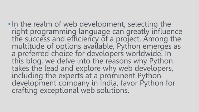 Why Is Python Preferred Over Other Programming Languages Ppttpptx