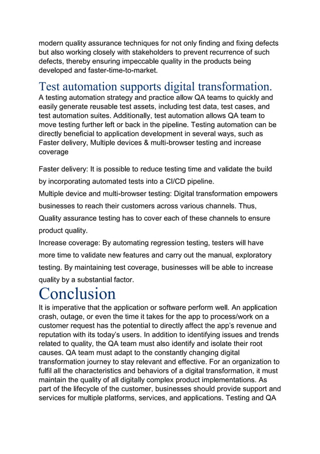 Why is QA Transformation vital for Digital Transformation.pdf | Computer Software and ...