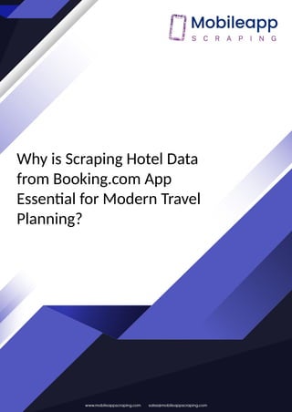 Why is Scraping Hotel Data from Booking.com App Essential for Modern ...