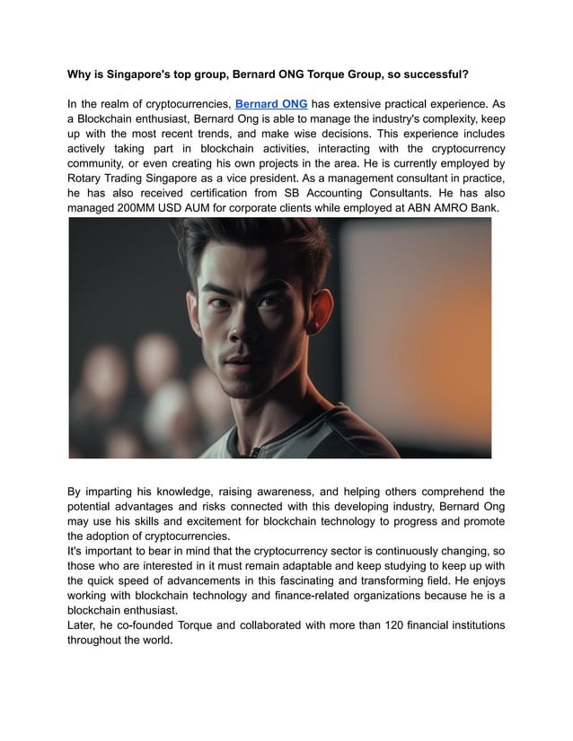 Why is Singapore's top group, Bernard ONG Torque Group, so successful.pdf