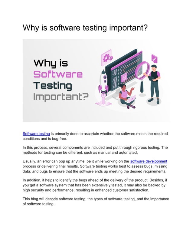 Why is software testing important | PDF