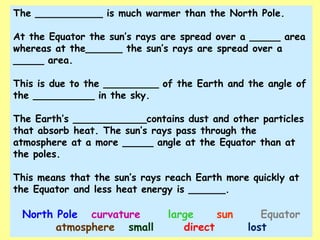 Why is the equator warmer than the north pole | PPTX