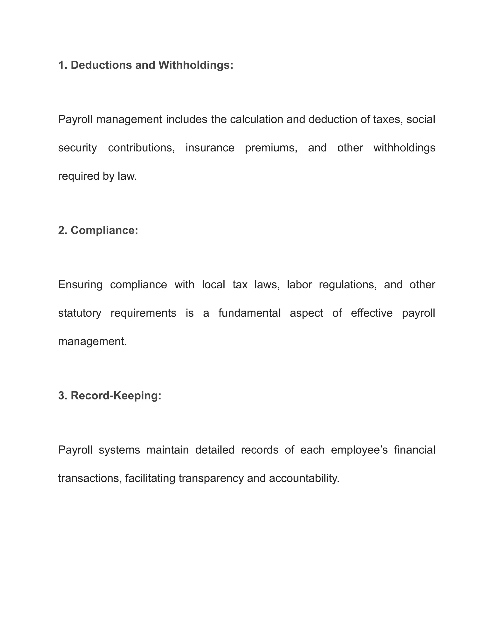 The Payroll System in Human Resource Management Essential | PDF
