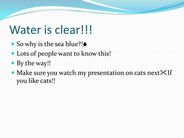 Why is the sea blue | PPT