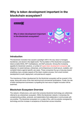 Why is token development important in the blockchain ecosystem? | PDF