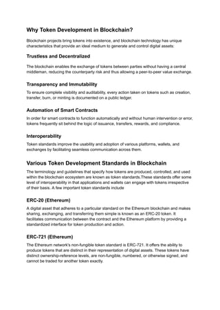 Why is token development important in the blockchain ecosystem? | PDF