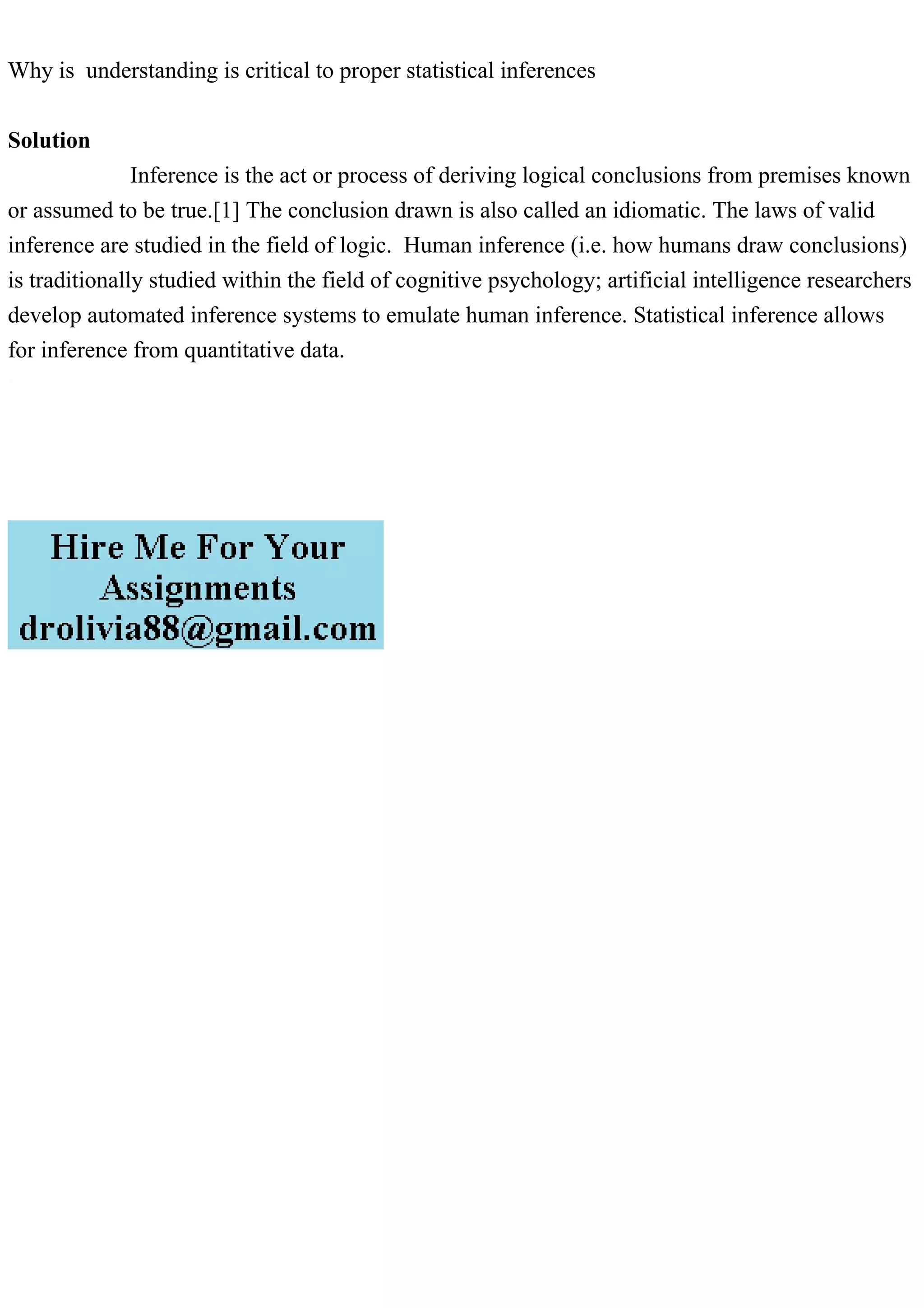 Why is understanding is critical to proper statistical inferences.pdf | Free Download