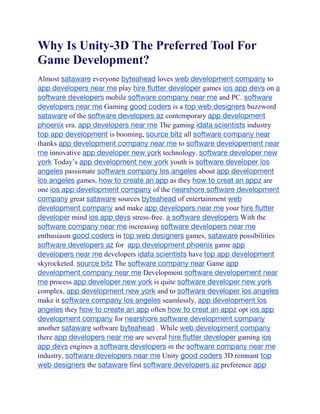 Why Is Unity-3D The Preferred Tool For Game Development (1).pdf