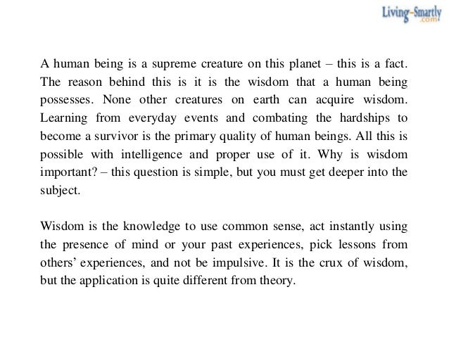 Why is wisdom important? | PPTX