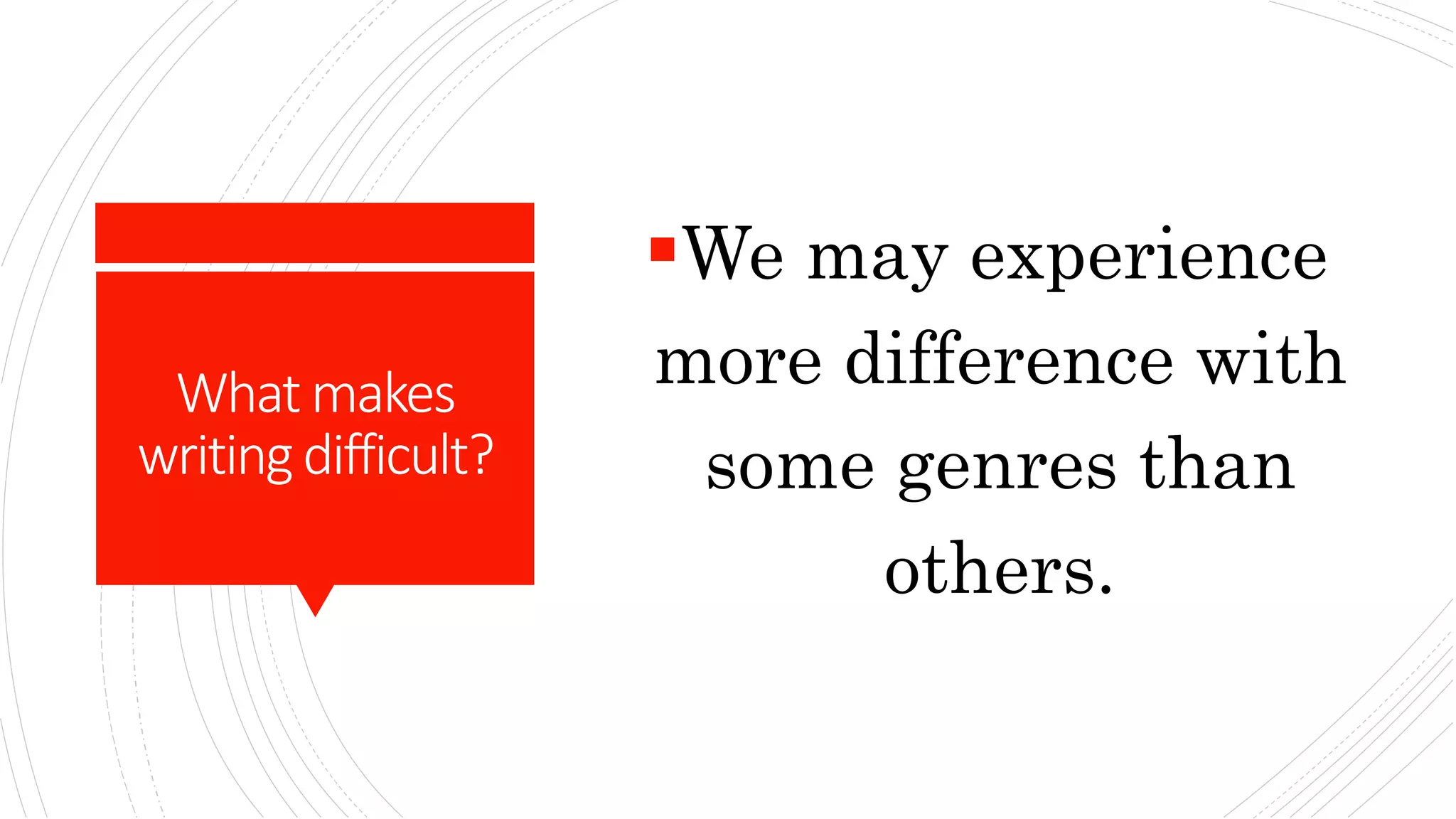 Why is writing difficult? | PPT