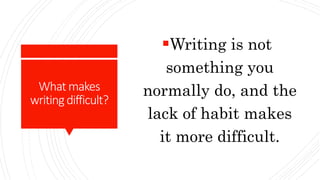 Why is writing difficult? | PPT