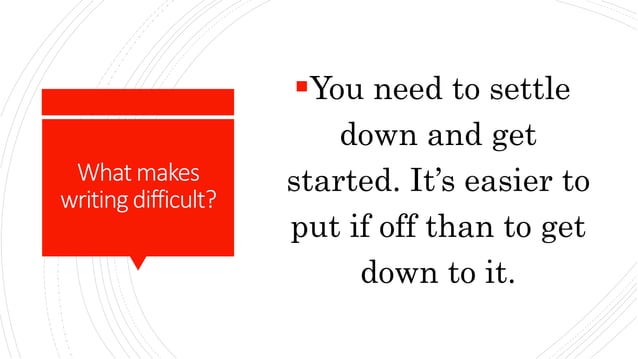 Why is writing difficult? | PPT