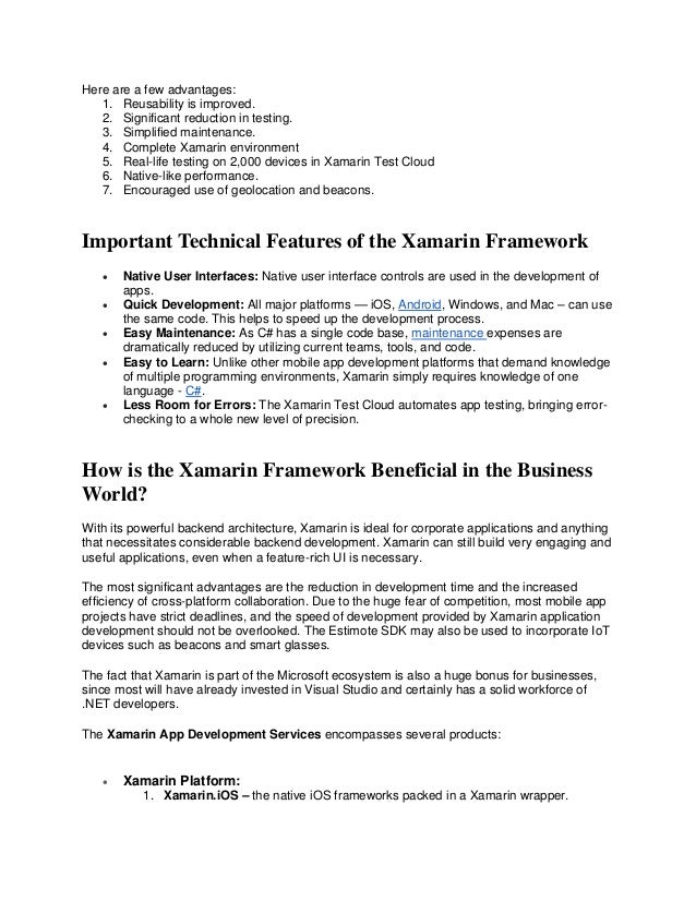 Why is xamarin app development important for your business | PDF