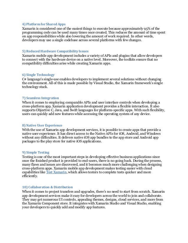 Why is xamarin the most popular framework for business app development | PDF