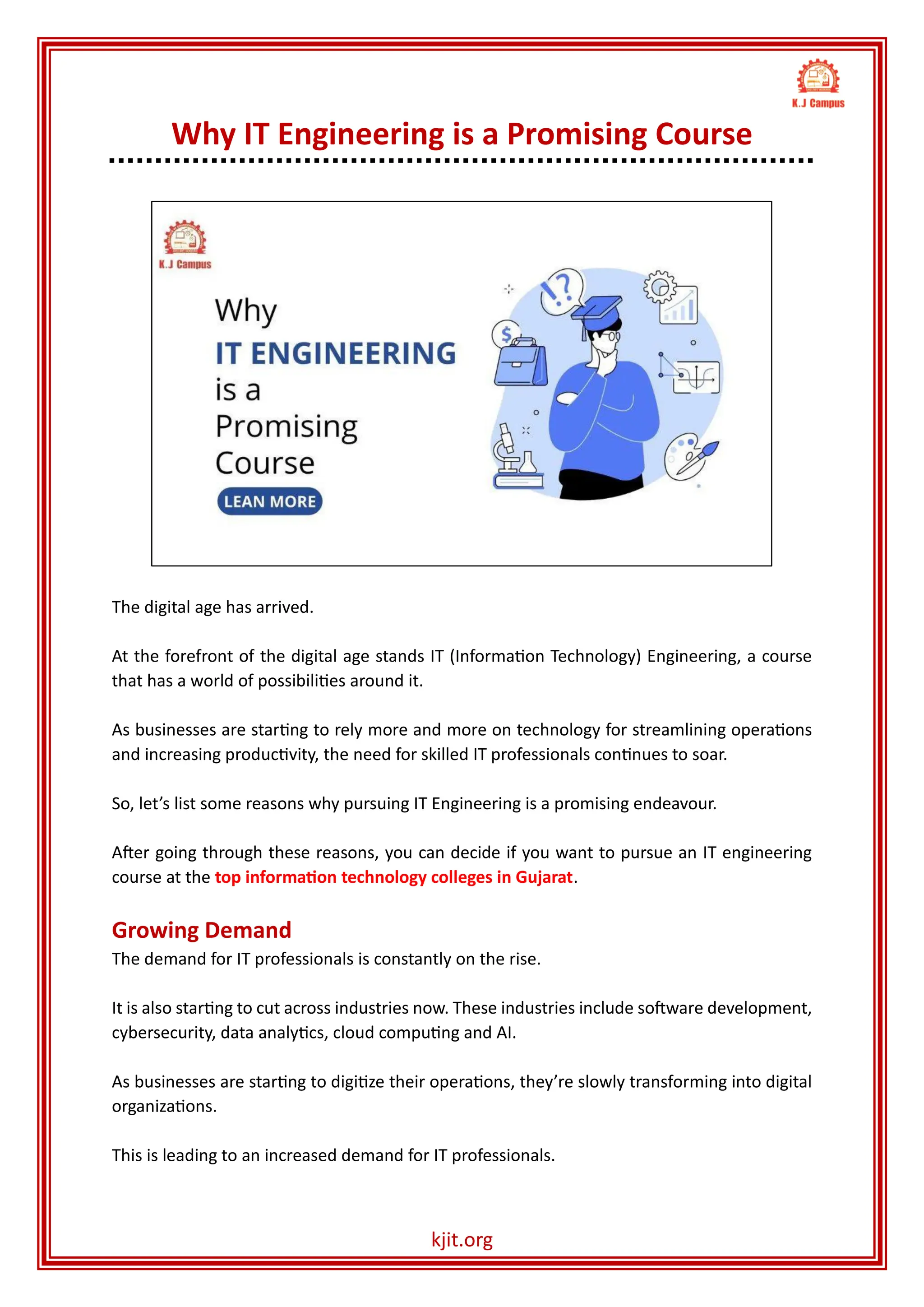 Why IT Engineering is a Promising Course | PDF
