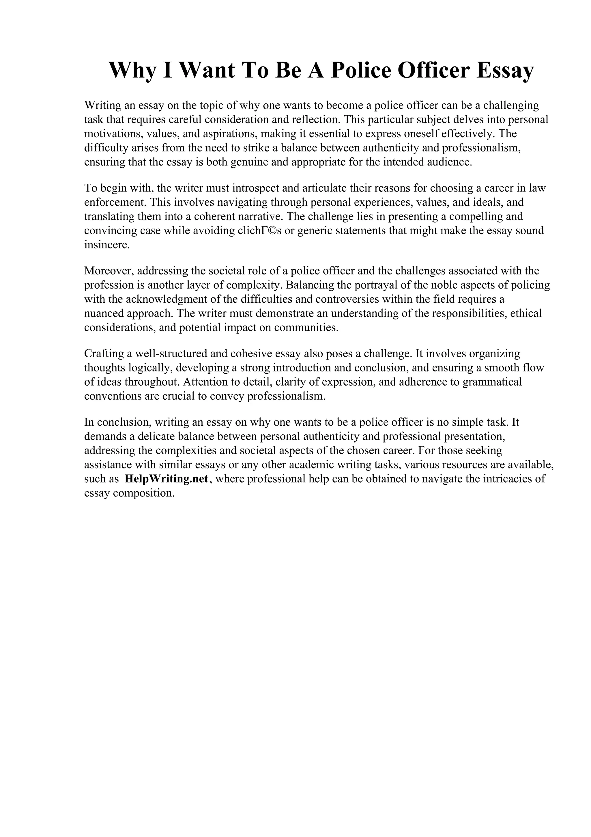 Why I Want To Be A Police Officer Essay.pdf | Currencies | Economy