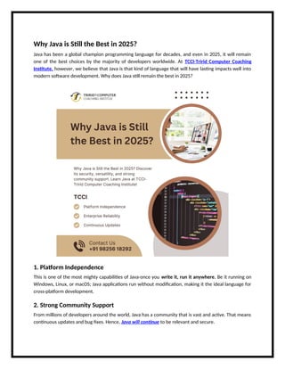 Why Java is Still the Best in 2025?-TCCIdoc | PDF