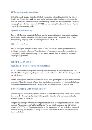 Why Java Is Key to the Future of Big Data and IoT | PDF