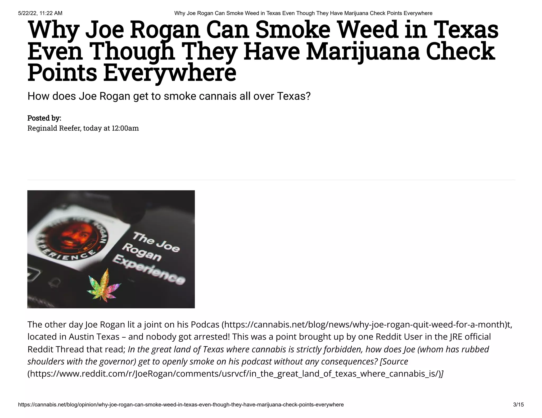 How Does Joe Rogan Get to Smoke Weed in Texas? | PPT