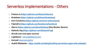 Why kubernetes for Serverless (FaaS) | PPT