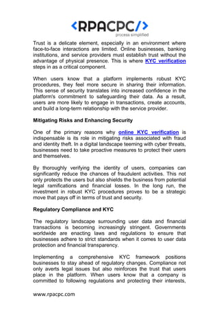 Why KYC Verification Is the Cornerstone of Trust.docx
