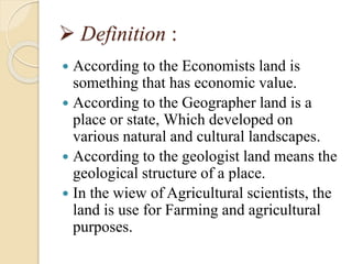 Why land consider as a resource | PPTX