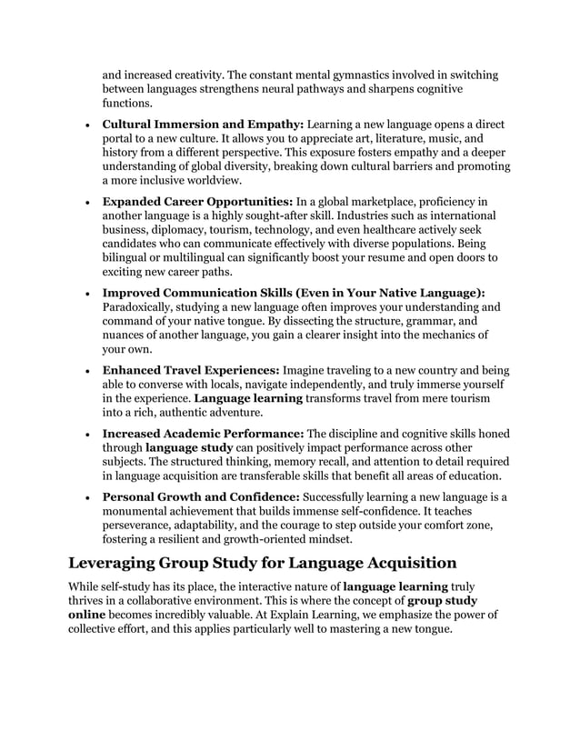 Why Language Learning Should Be Part of Your Education | PDF