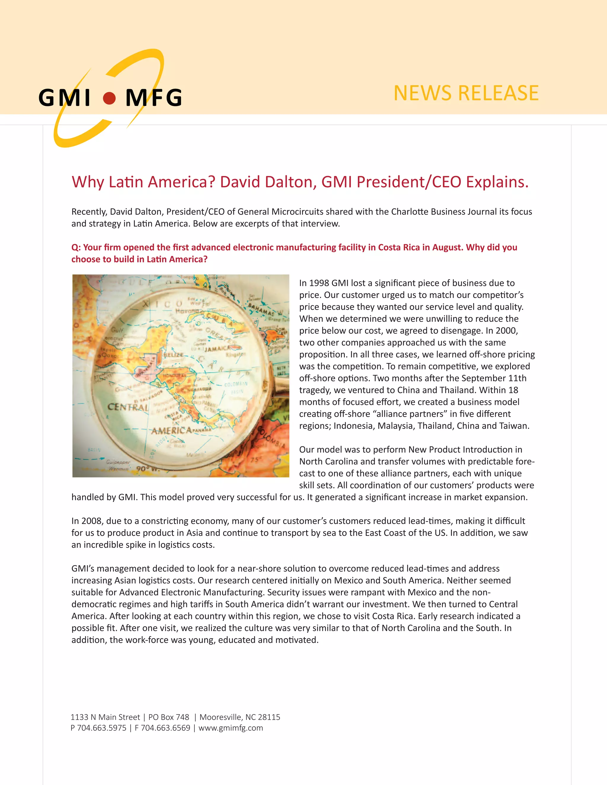 Why Latin America? David Dalton, GMI President/CEO Explains | PDF
