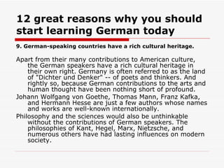 Why learn German | PPT