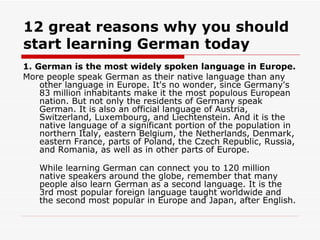 Why learn German | PPT