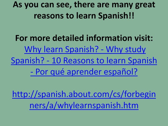 Why learn spanish ppt | PPTX