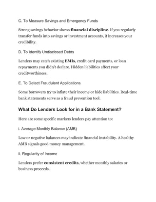 Why Lenders Ask for Bank Statements: What It Reveals and Why It Matters ...