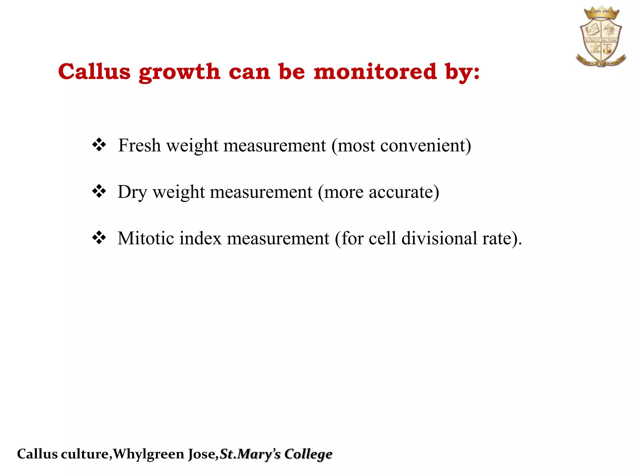 Botany:Callus Culture | PPTX
