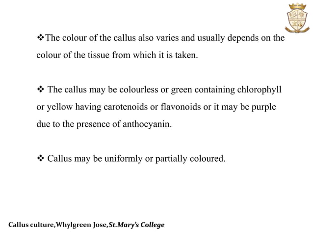 Botany:Callus Culture | PPTX