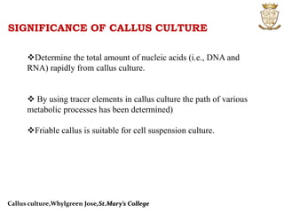 Botany:Callus Culture | PPTX