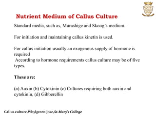 Botany:Callus Culture | PPTX