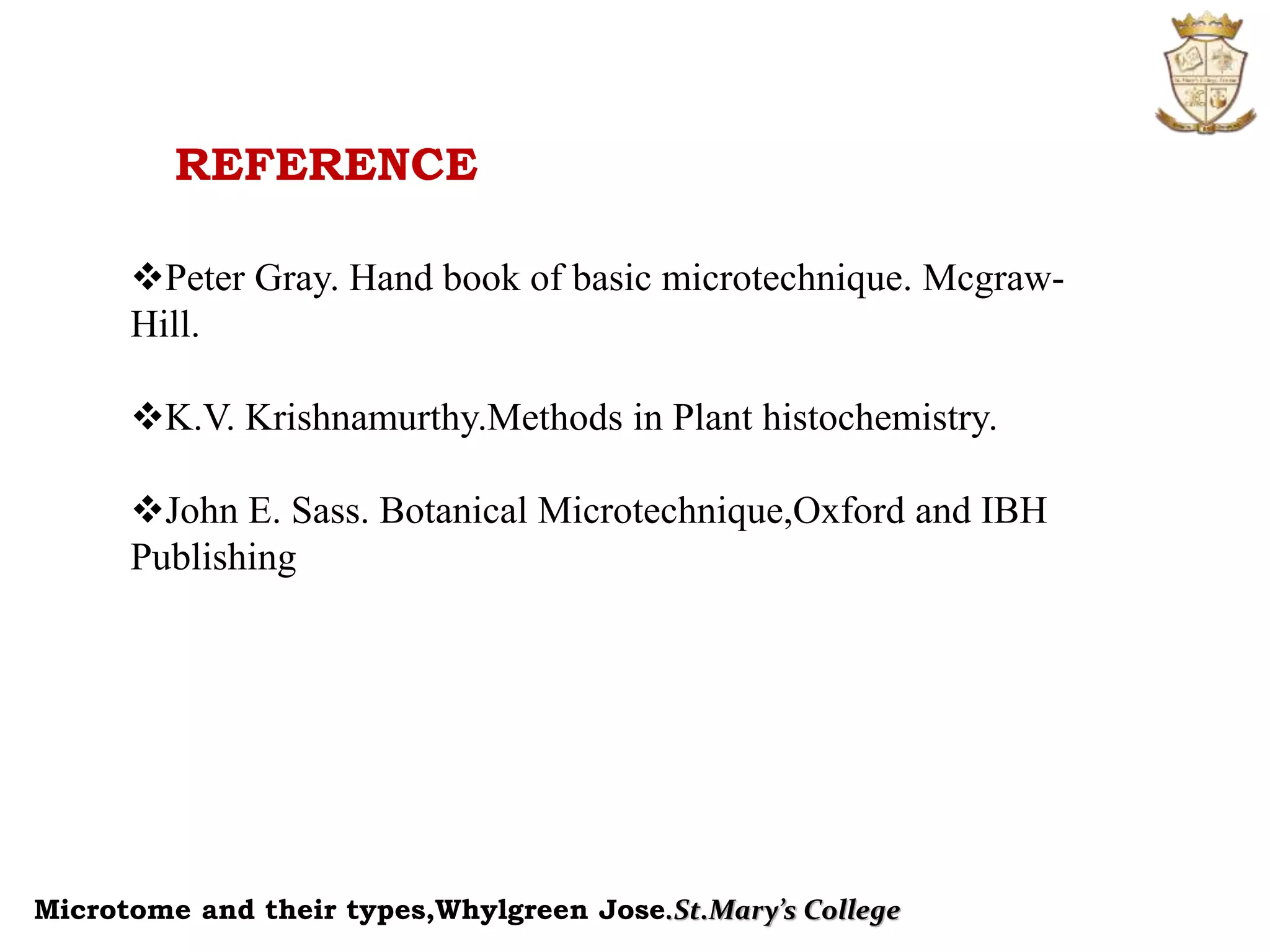 Botany:Microtome And Their Types | PPTX