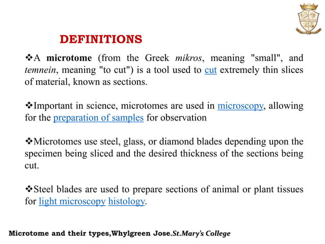 Botany:Microtome And Their Types | PPT