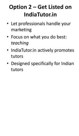 Why List your Tutor Profile on IndiaTutor.in.pdf