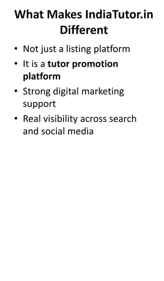 Why List your Tutor Profile on IndiaTutor.in.pdf