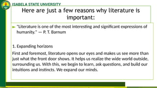 Why Literature is Important TTTTTTT.pptx