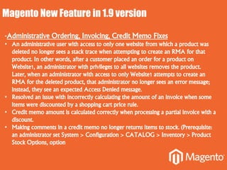 Magento feature list in 1.9 | PPT