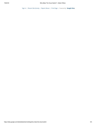 Why Make The Cloud Switch | PDF