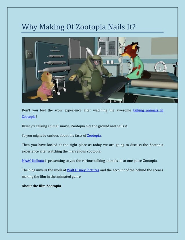Why Making Of Zootopia Nails It? | PDF