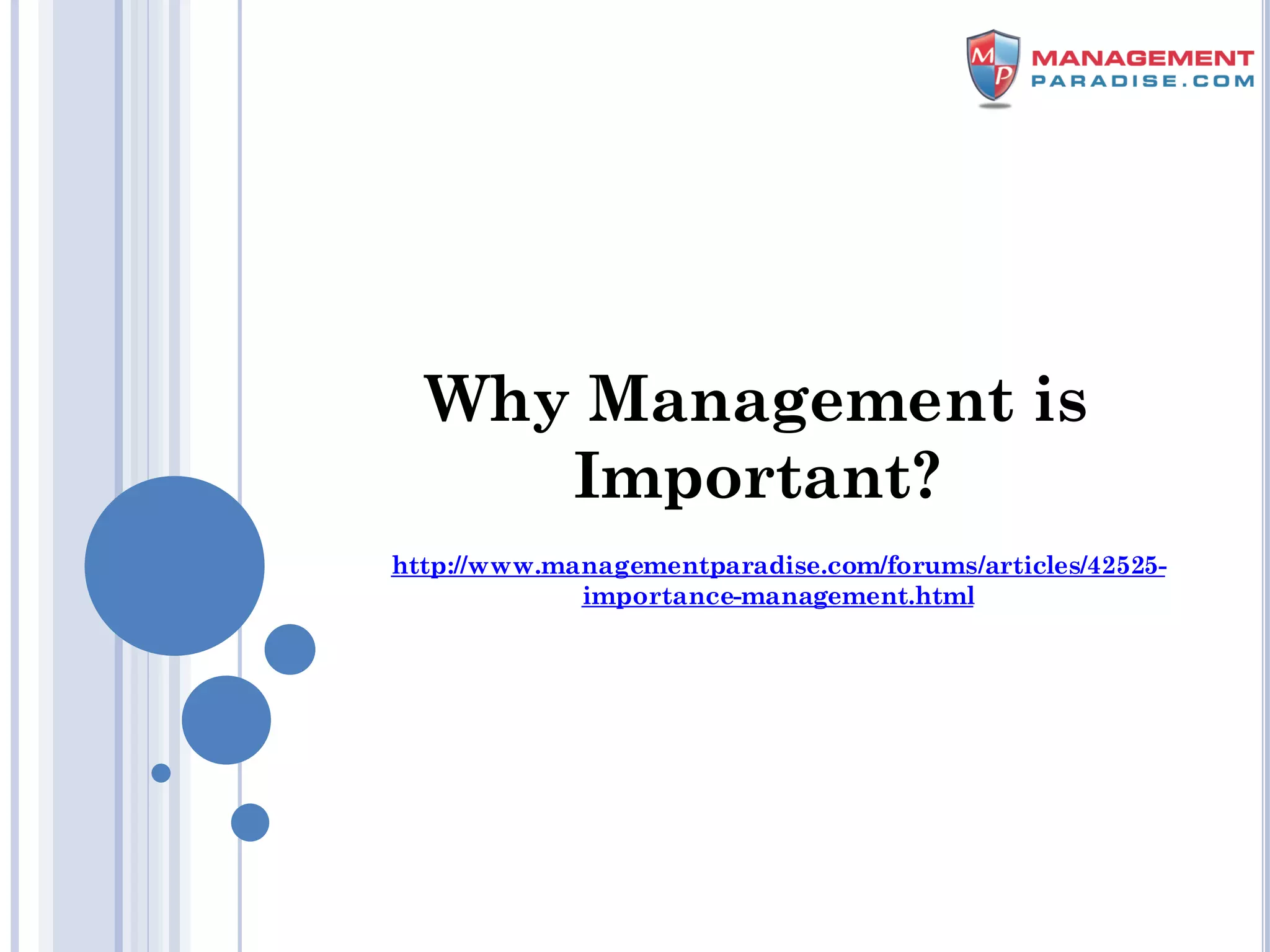 Why management is important, | PDF
