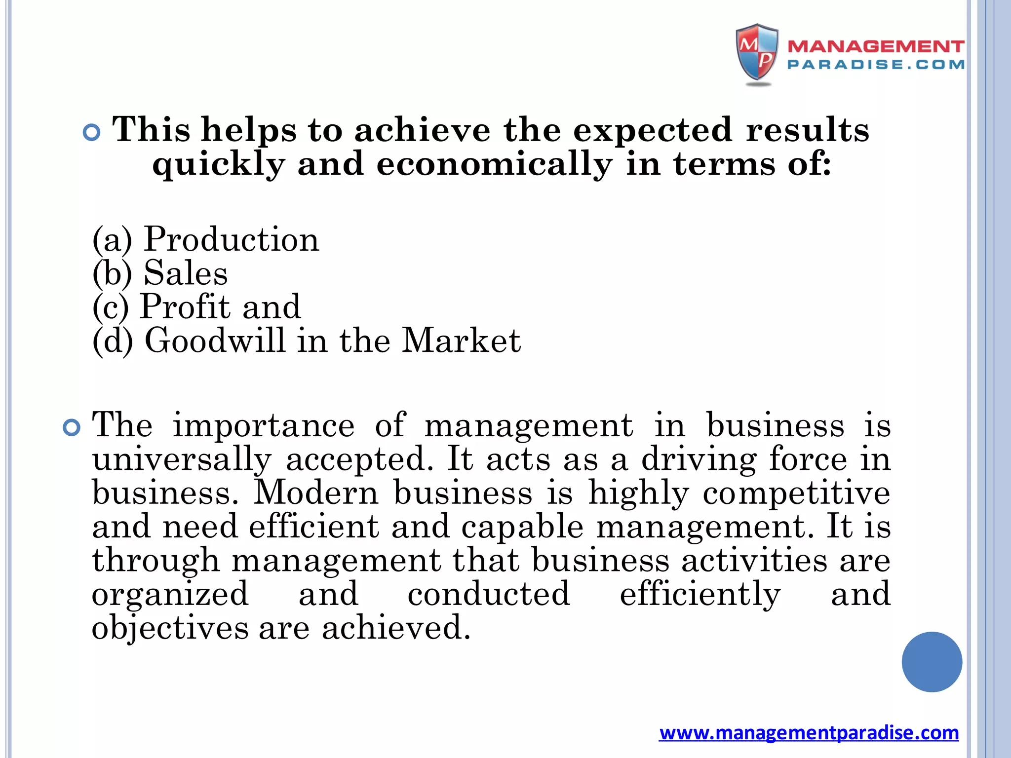 Why management is important, | PDF